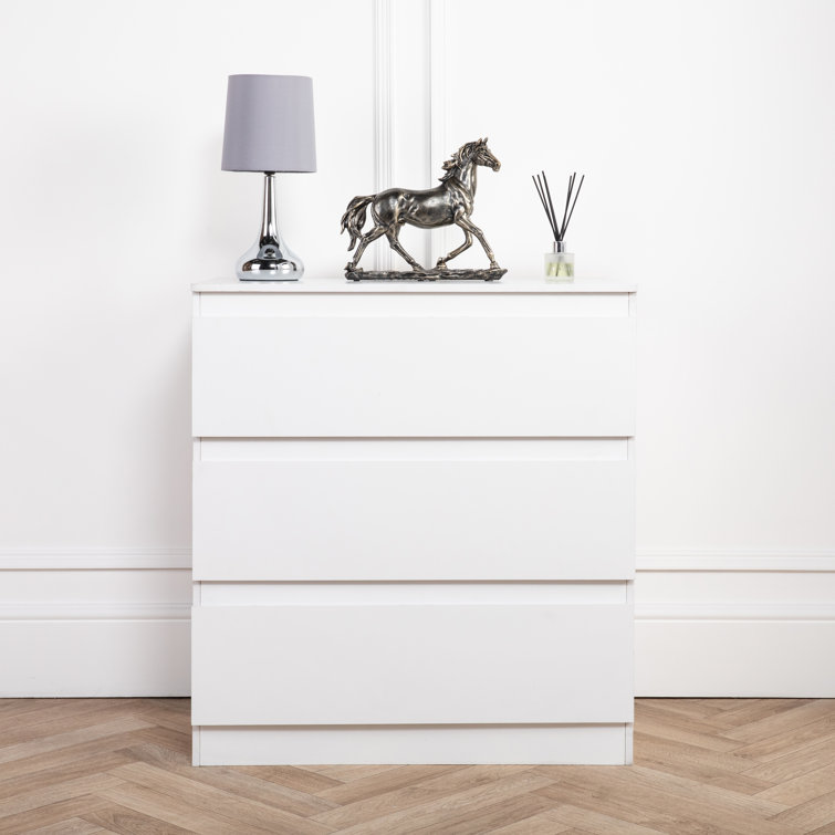 17 Stories 3 Drawer Side Table White | Wayfair.co.uk